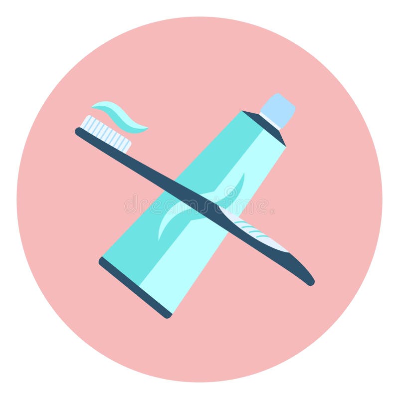 Flat Vector Blue Toothpaste and Brush Icon Stock Vector - Illustration ...