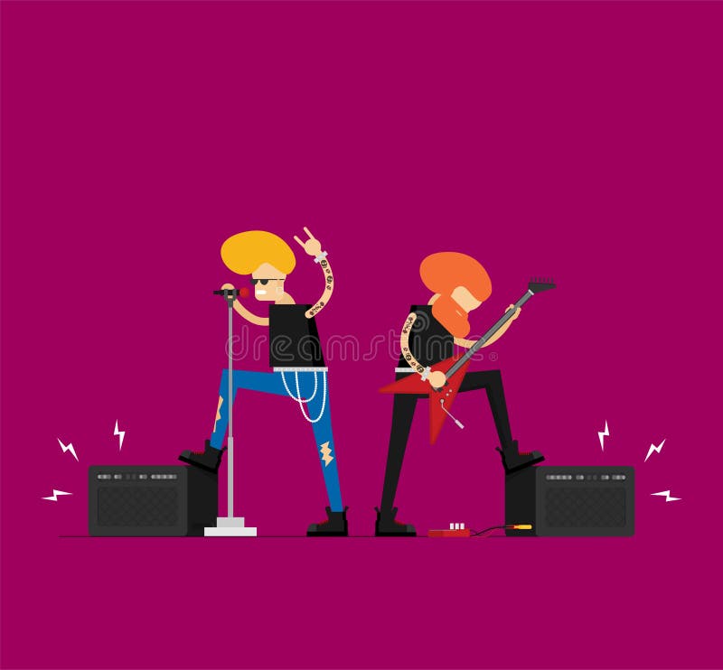 Cartoon rocker guy stock vector. Illustration of live - 174225338