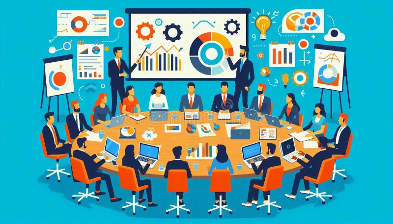 A Corporate Meeting Design Showcasing Teamwork and Professional ...