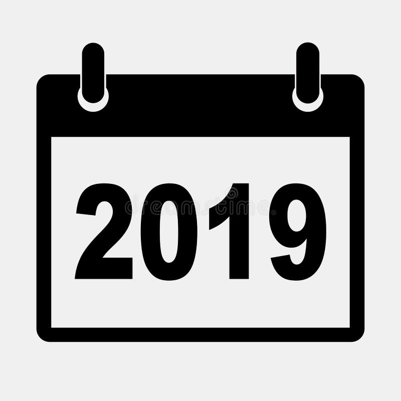 Flat Vector Calendar Icon 2019. New Year 2019. Happy New Year 2019 ...