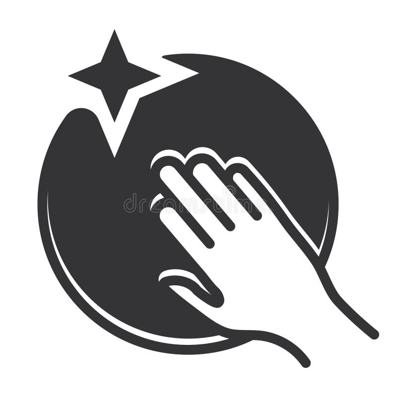 Flat Vector a Clean / Cleaning Icon with Human Hand for Apps or ...
