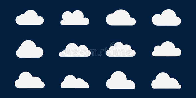 Flat Vector Clouds Set - Minimalist Sky and Weather Elements Stock Illustration - Illustration ...