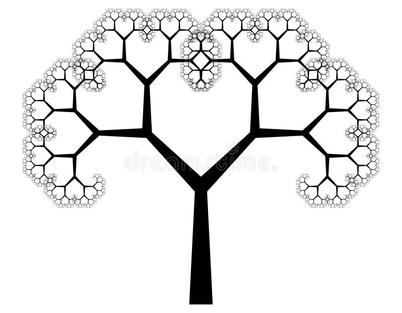 Flat Vector Computer Generated L-system Branching Fractal - Pythagorean ...