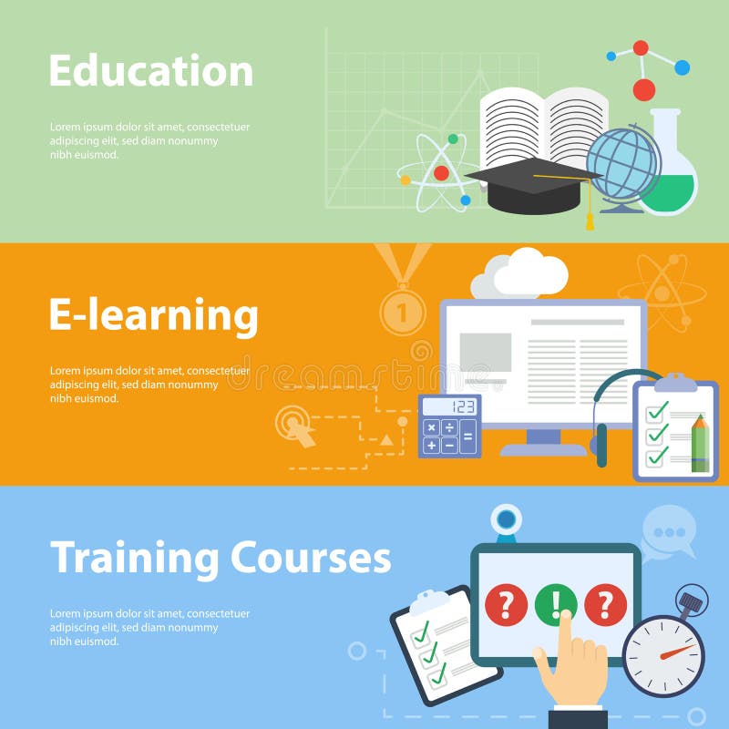 Flat Design Vector Illustration Concepts for Online Education Stock ... Flat Design Vector Illustration Concepts for Online Education Stock ...