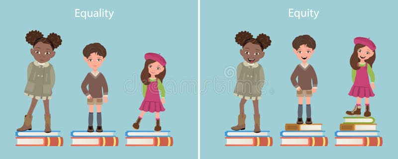 Flat Vector Conceptual Illustration of Educational Equality and Equity ...