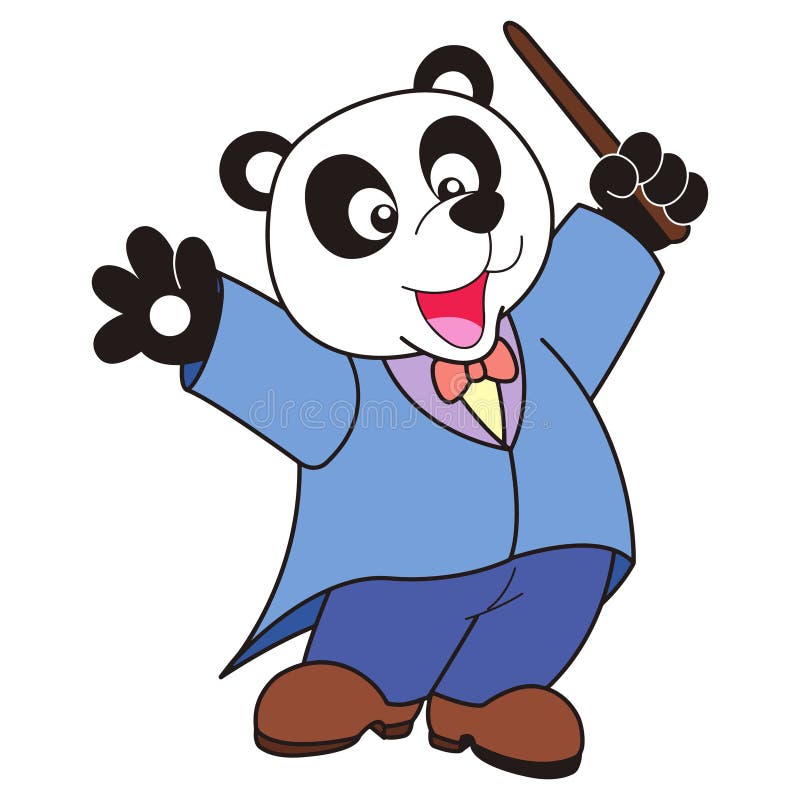 Cute Panda with Bamboo, Vector Illustration Eps Stock Vector ...