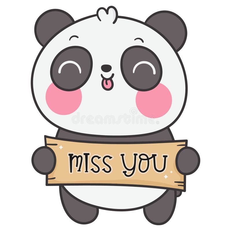 Cute Panda with Bamboo, Vector Illustration Eps Stock Vector ...