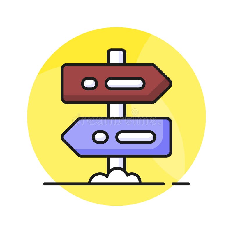 Flat Vector Design of Direction Board in Modern Style, an Icon of ...