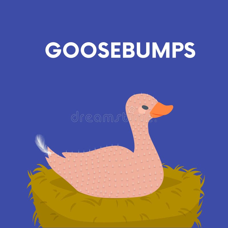 Flat Vector Design: Goose with Goosebumps Sitting on Nest Stock Vector ...