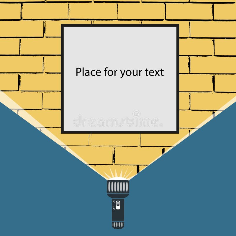 Flat Vector Design of Hand Flashlight and Projection Round Light Beam ...