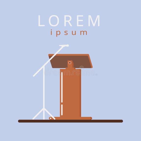 Flat Vector Design in Icon Lectern Symbol Stock Vector - Illustration ...