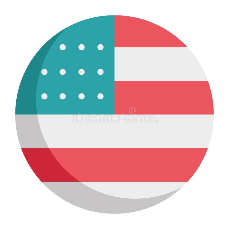 Flat Vector Design of USA Flag Pin Stock Vector - Illustration of ...