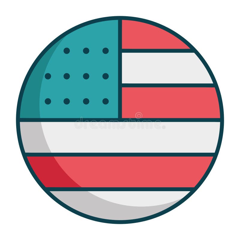 Flat Vector Design of USA Flag Pin Stock Vector - Illustration of ...