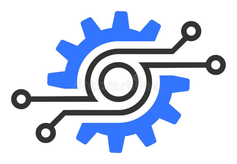 Technology Icon. Gear And Electronic. Digital Factory Symbol. Stock ... Technology Icon. Gear And Electronic. Digital Factory Symbol. Stock ...