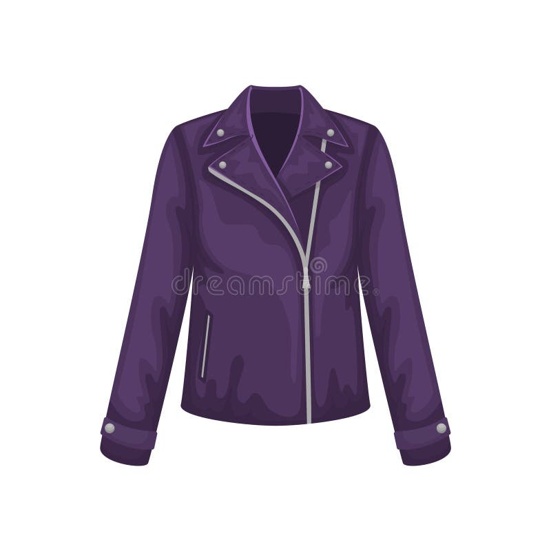 Flat Vector Female Leather Jacket. Women`s Clothing Stock Vector ...