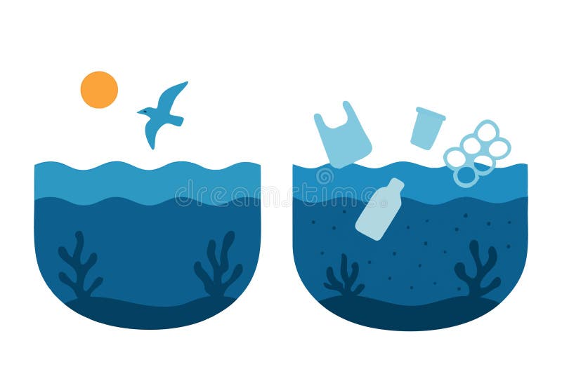 Clean Vs. Polluted Earth. AI-generated Stock Illustration ...