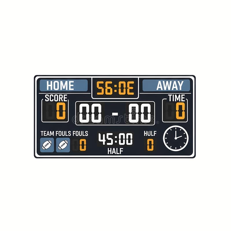 Flat Vector of Football Scoreboard Interface Stock Illustration ...