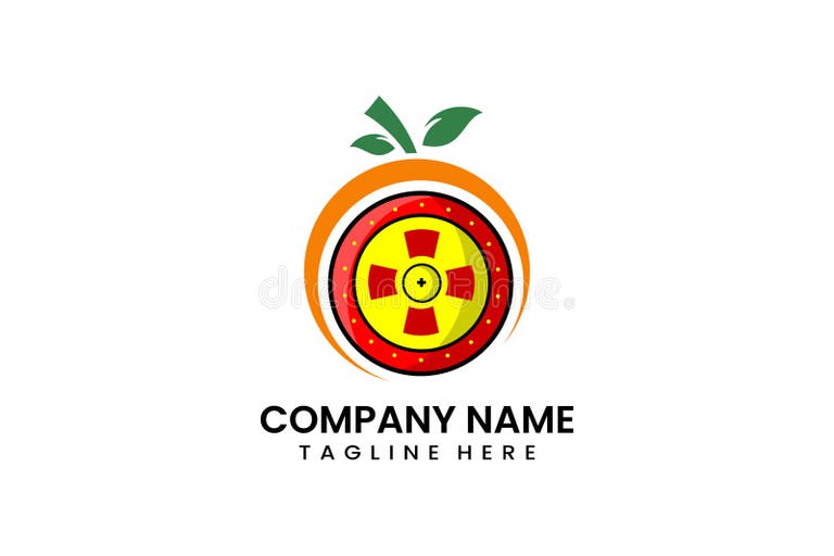 Flat Vector Fruit Shield Logo Modern Template Stock Vector ...
