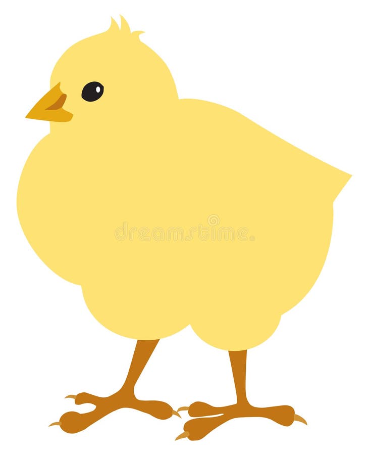 Flat Vector Fuzzy Cartoon Chick Stock Vector - Illustration of fuzzy ...
