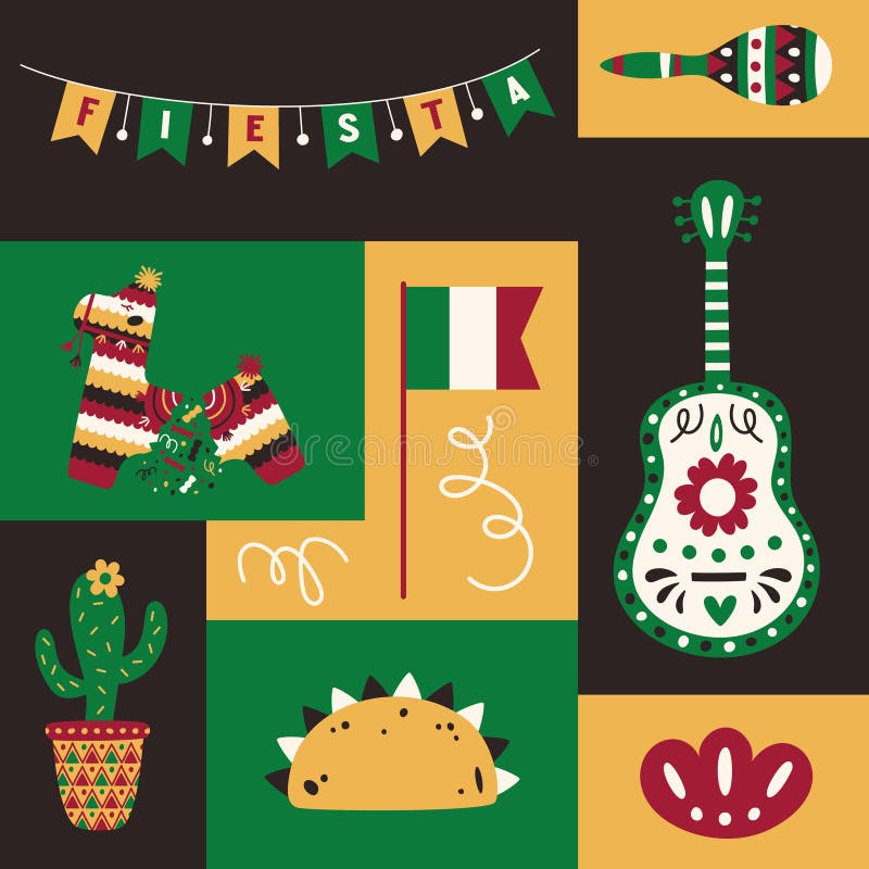 Mexican graphic posters stock vector. Illustration of flyer - 274623394