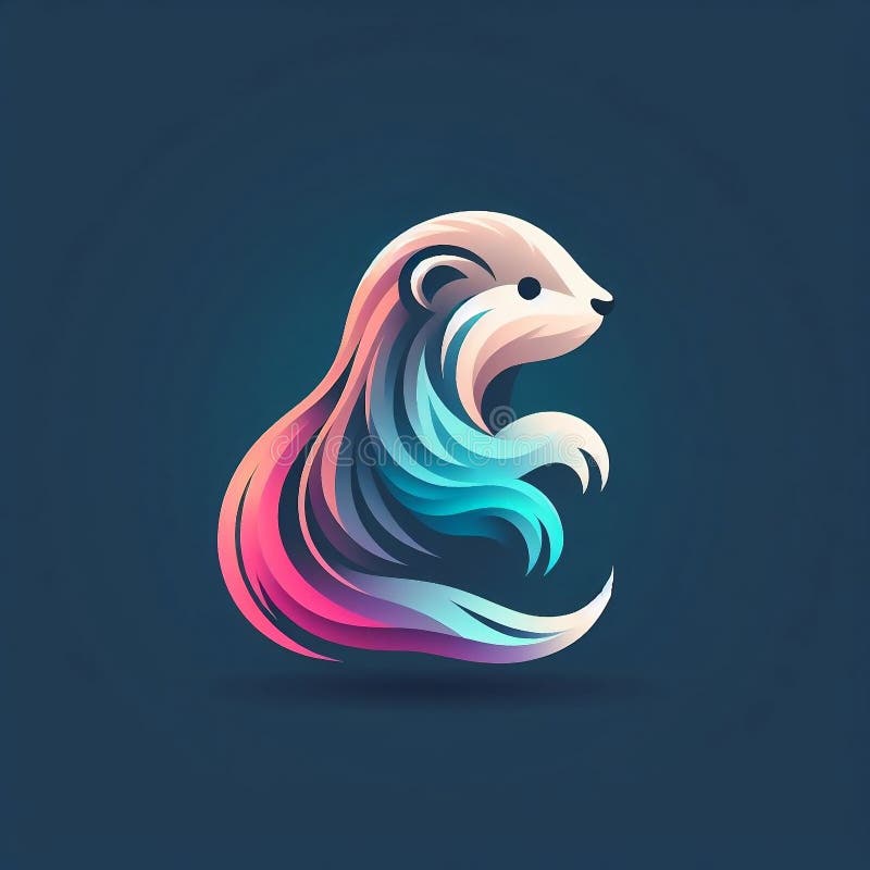 Flat Vector Gradient Logo of Mink Stock Illustration - Illustration of ...