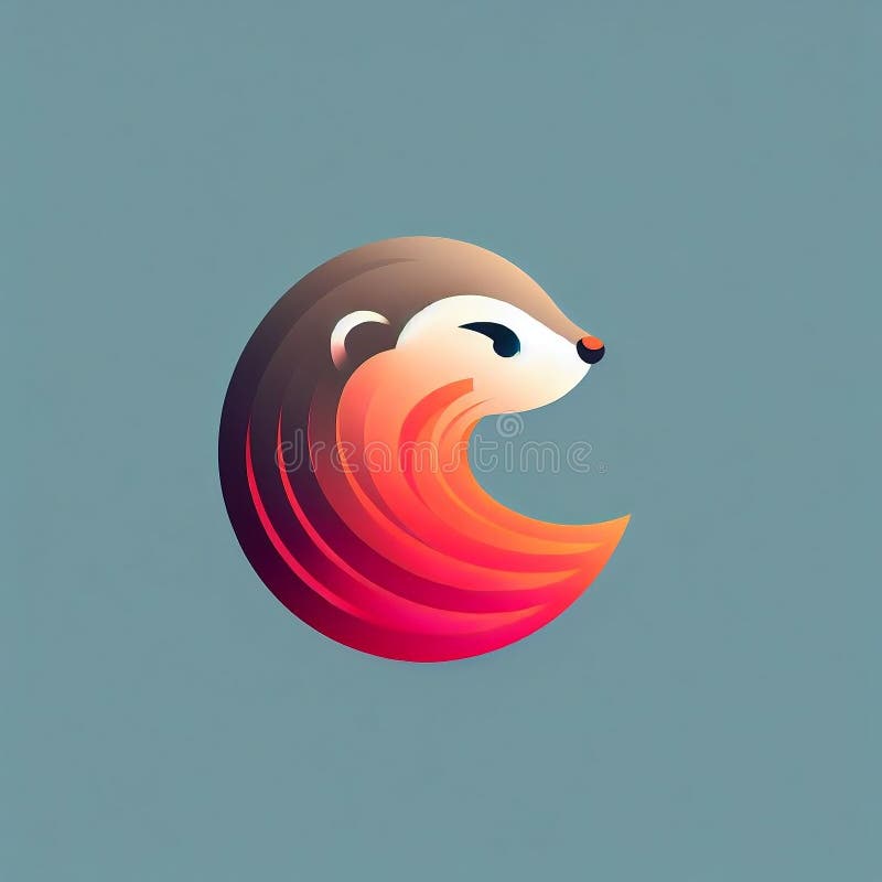 Flat Vector Gradient Logo of Mink Stock Illustration - Illustration of ...