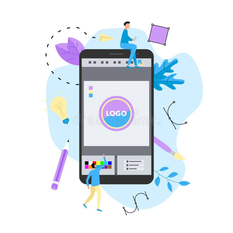 Flat Vector Graphic Design Concept with Designer with an Open Design ...