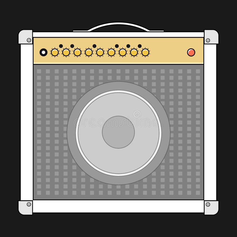 Flat, Vector Guitar Amplifier Illustration. Stock Vector - Illustration ...
