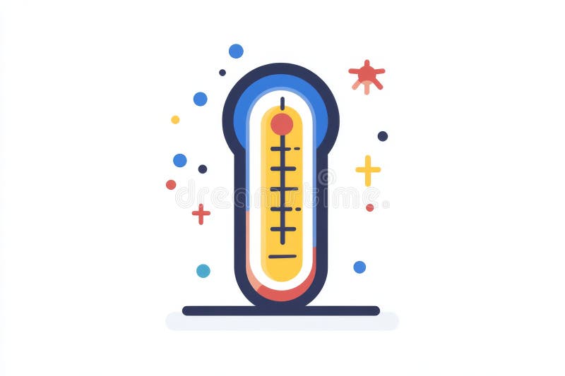 Bicolor Thermometer Icon for Climate Control Stock Illustration ...