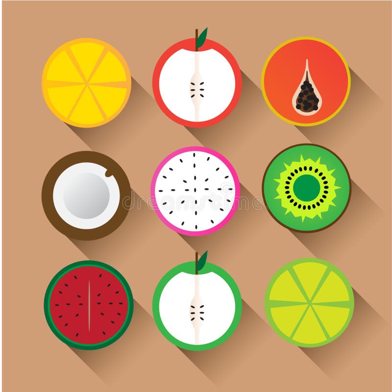 Icon set - red fruits stock vector. Illustration of clip - 10067784