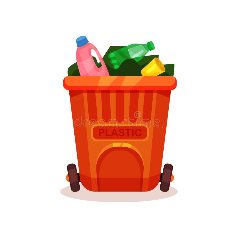 Container Trash Bin Garbage Cartoon Vector Illustration Stock Vector ...