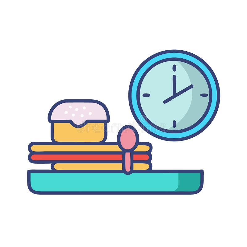 Lunch time icon stock illustration. Illustration of timer - 381387492
