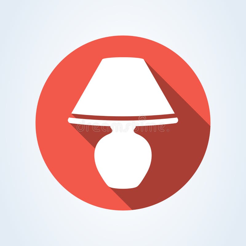 Flat Vector Icon of Small Bedside Lamp. Lampshade Vector Icon Stock ...