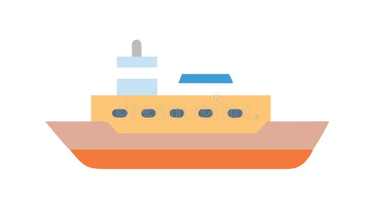Flat Vector Icon of a Small Passenger Ship, Vector Design Generative AI ...