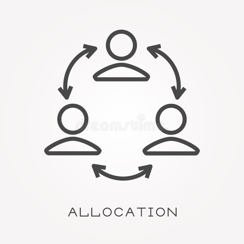 Flat Vector Icons with Allocation Stock Vector - Illustration of male ...