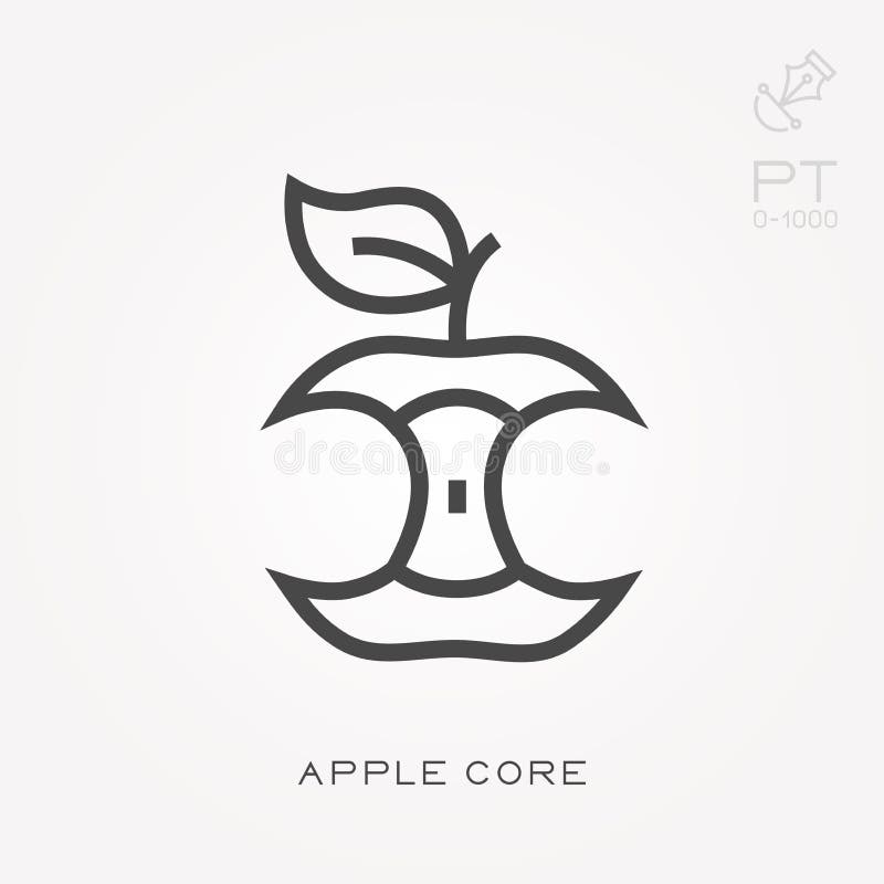 Apple Core Line Drawing Stock Illustrations – 169 Apple Core Line ...