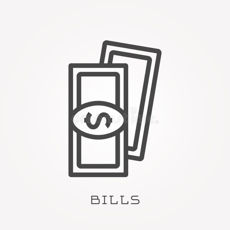Flat Vector Icons with Bills Stock Vector - Illustration of flat, icon ...