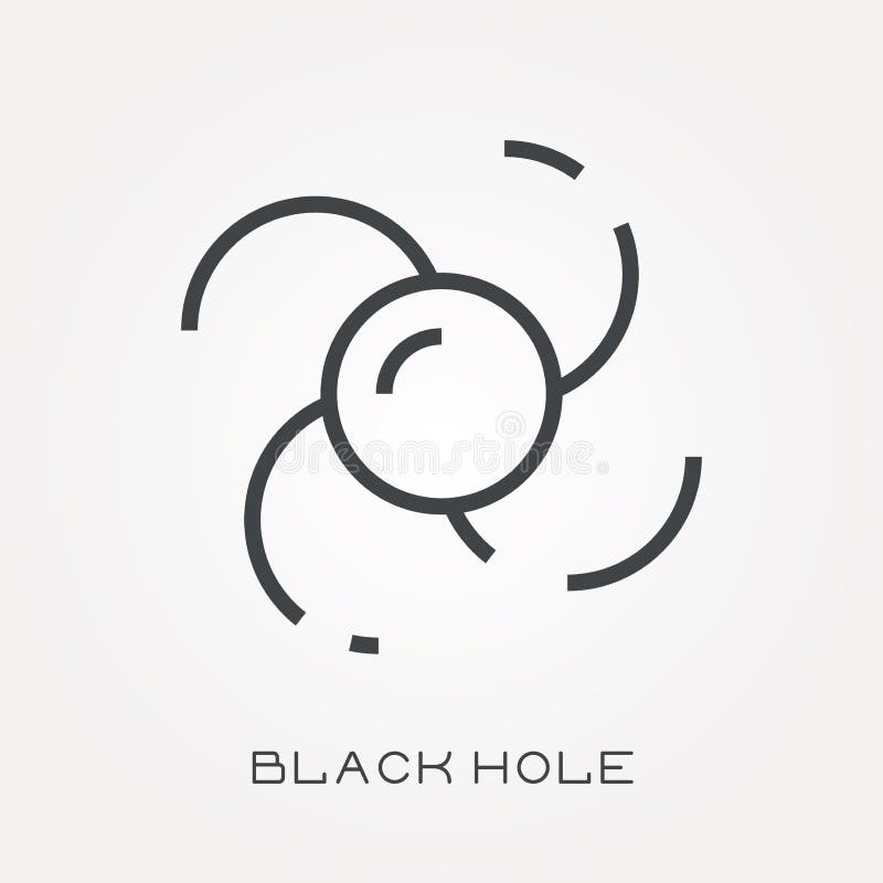 Flat Vector Icons with Black Hole Stock Vector - Illustration of emblem ...