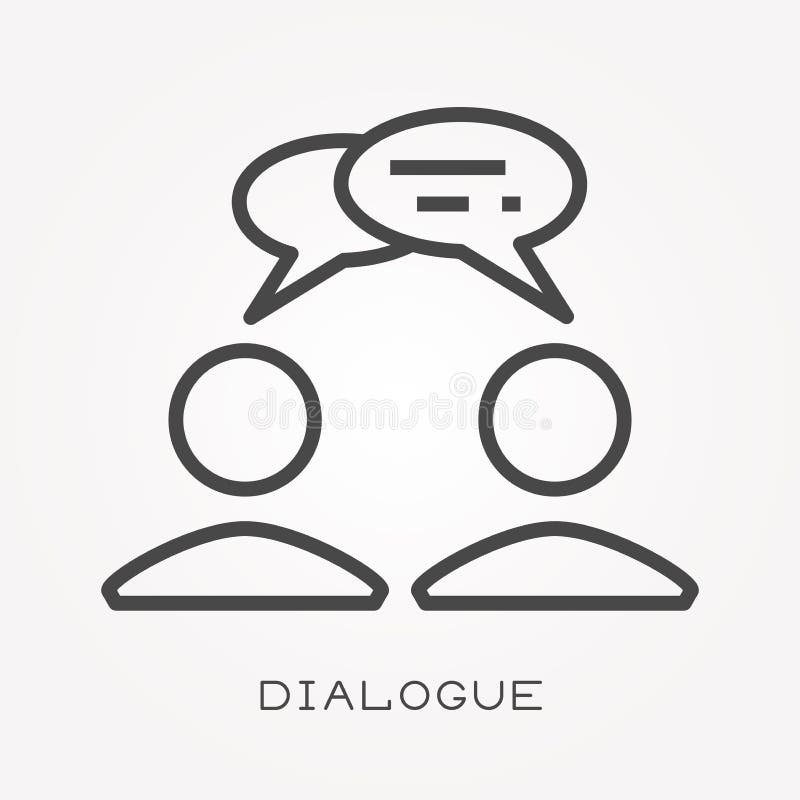 Flat Vector Icons with Dialogue Stock Vector - Illustration of logotype ...