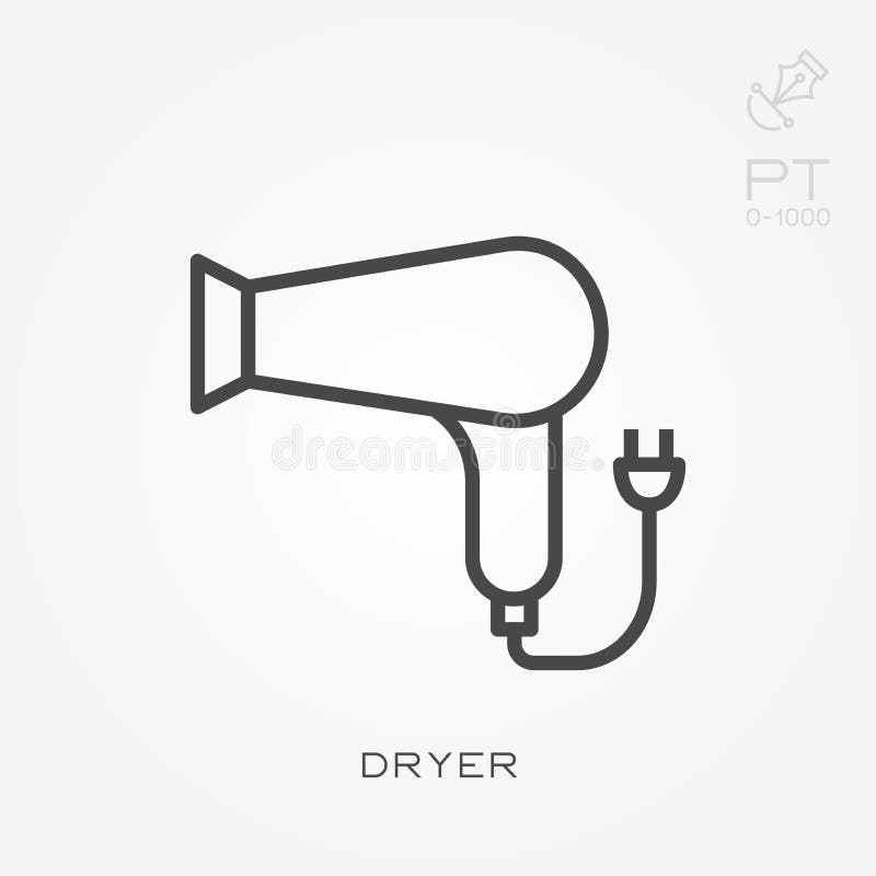 Flat Vector Icons with Dryer Stock Vector - Illustration of object ...
