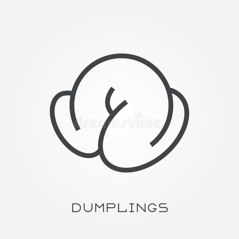 Flat Vector Icons with Dumplings Stock Vector - Illustration of eating ...