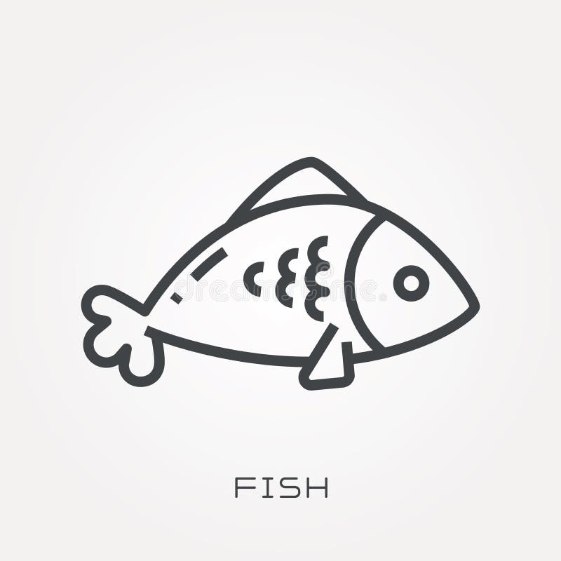 Flat Vector Icons with Fish Stock Vector - Illustration of design ...