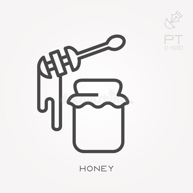 Honey flat vector icons stock vector. Illustration of sign - 34156104