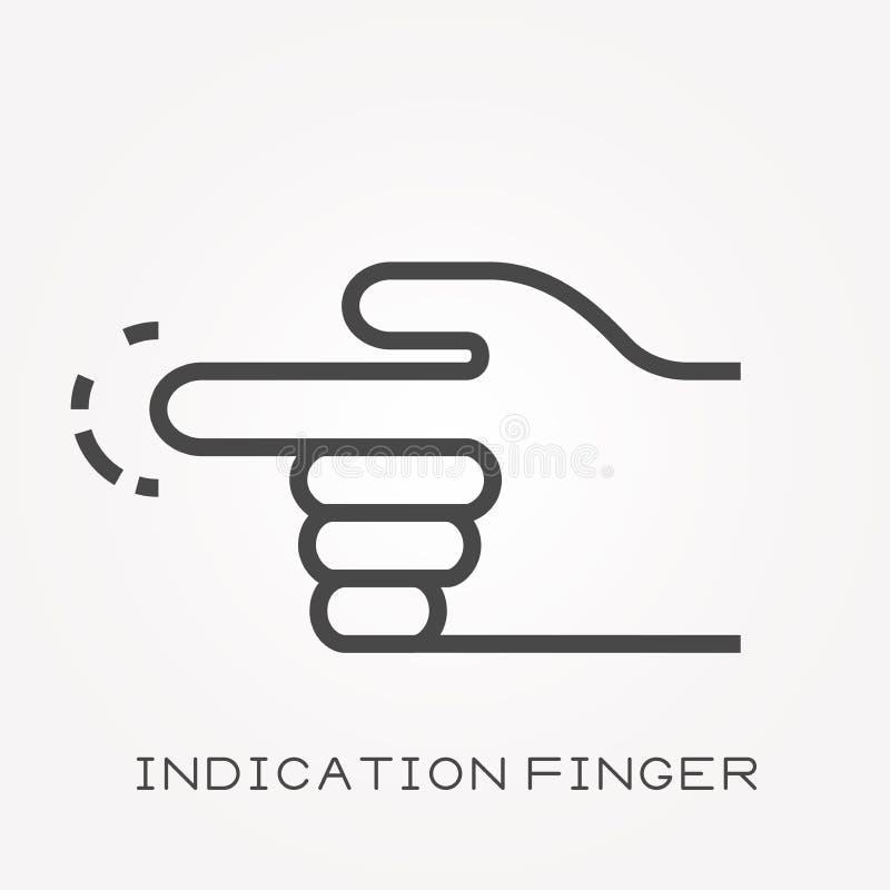 Flat Vector Icons with Indication Finger Stock Vector - Illustration of ...