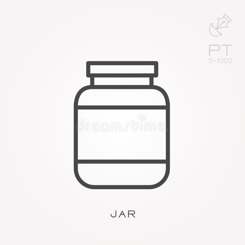 Flat vector icons with jar stock vector. Illustration of decorative ...