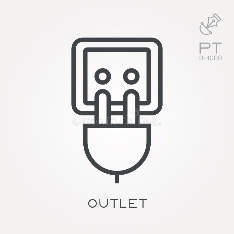 Flat Vector Icons with Outlet Stock Vector - Illustration of connector ...