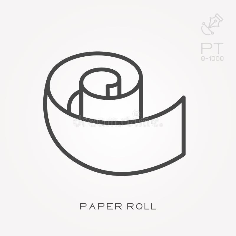 Flat Vector Icons with Paper Roll Stock Vector - Illustration of ...