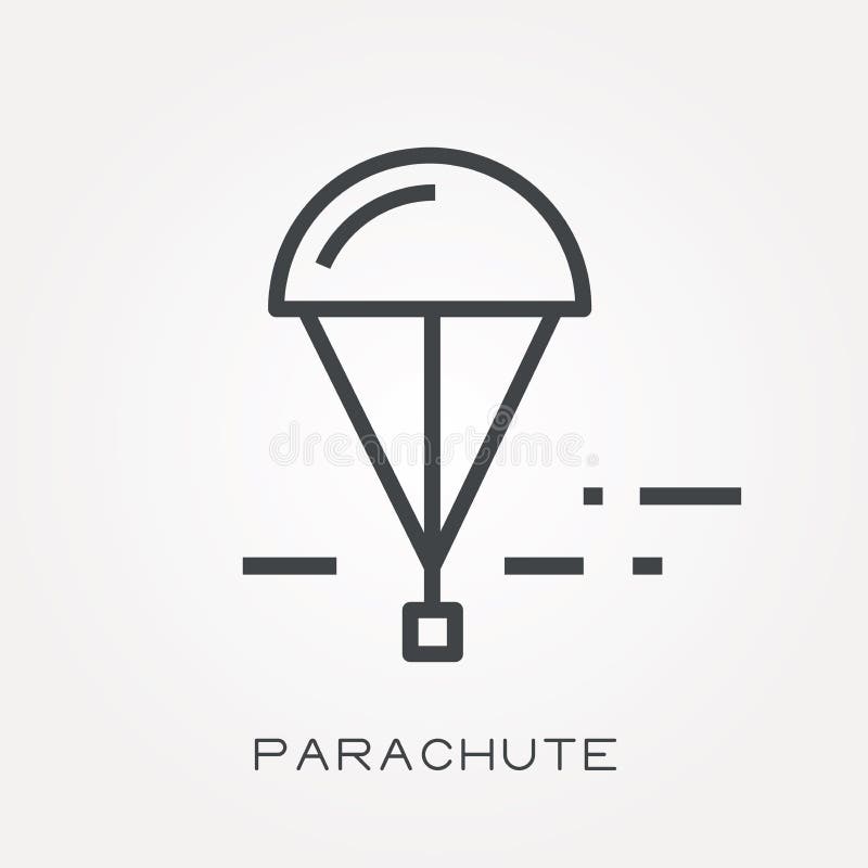 Flat Vector Icons with Parachute Stock Vector - Illustration of ...