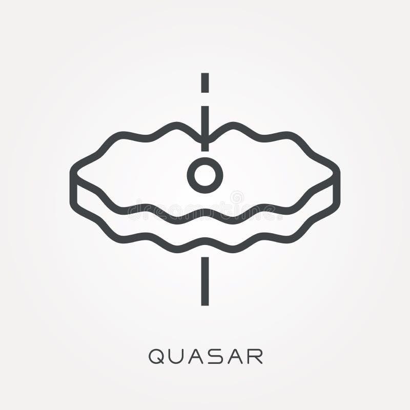 Flat Vector Icons with Quasar Stock Vector - Illustration of galaxy ...