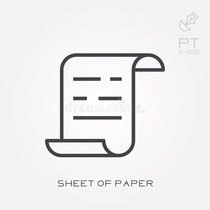 Flat Vector Icons with Sheet of Paper Stock Vector - Illustration of ...
